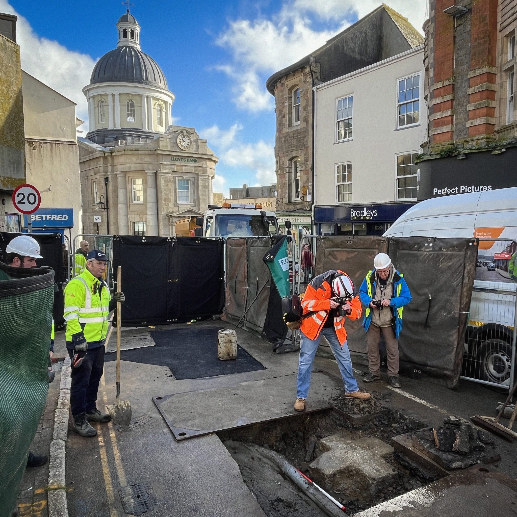 Historic centre of Penzance uncovered during road works - Penzance Council